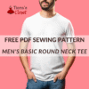 Free PDF sewing pattern: Men’s basic round neck T-shirt – Tiana's Closet