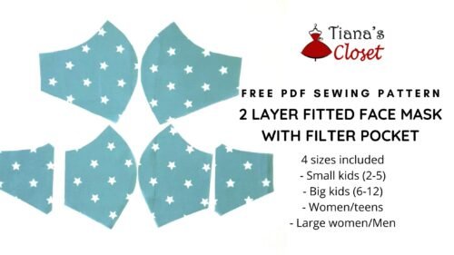 Free PDF pattern: 2 layer face mask with filter pocket – Tiana's Closet