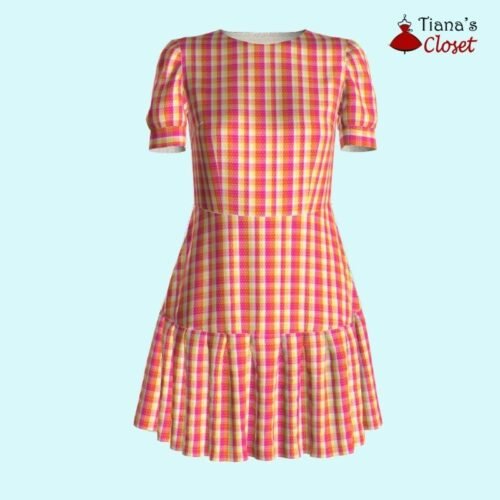 Etta pleated flounce dress – free PDF sewing pattern – Tiana's Closet