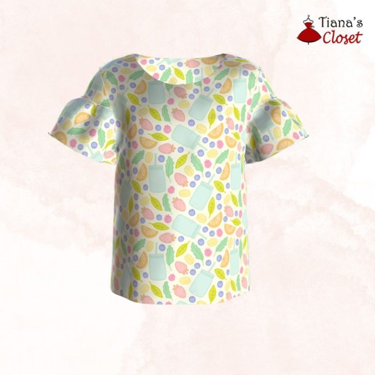 Little girl’s ruffle sleeve top – free pdf sewing pattern – Tiana's Closet