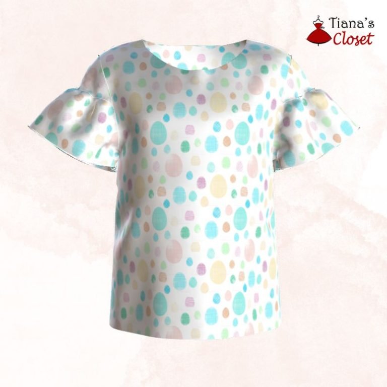 Little girl’s ruffle sleeve top – free pdf sewing pattern – Tiana's Closet