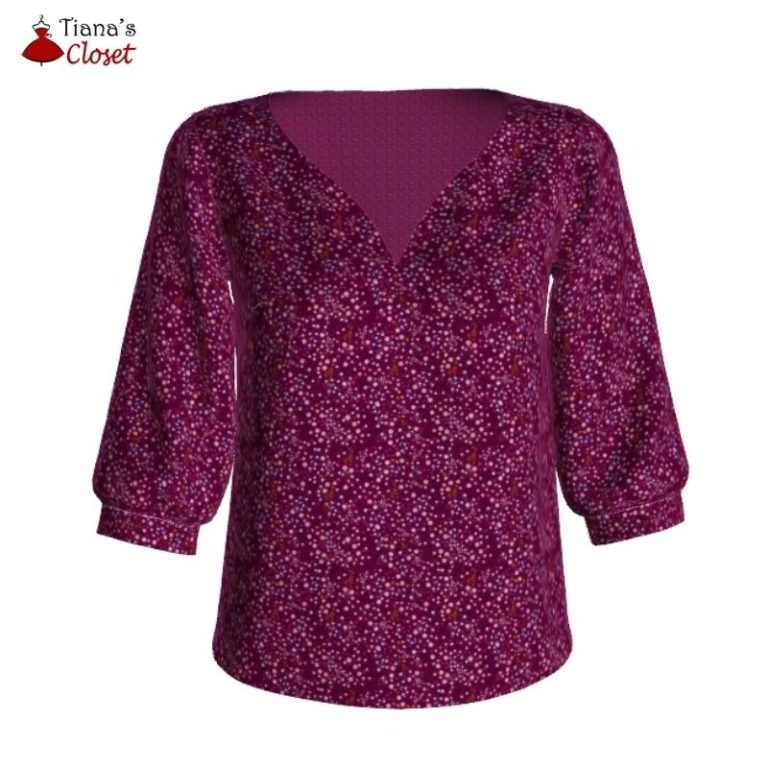 Keira sweetheart neckline blouse free pdf sewing pattern – Tiana's Closet