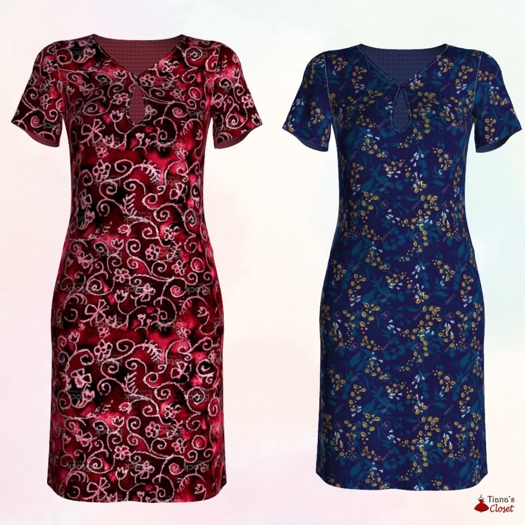 Belinda front keyhole knit dress – Free PDF sewing pattern – Tiana's Closet