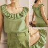 Evie ruffle neck top – Free PDF sewing pattern – Tiana's Closet