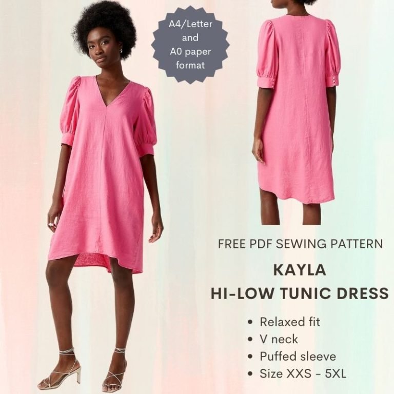 Kayla high-low tunic dress – Free PDF sewing pattern – Tiana's Closet