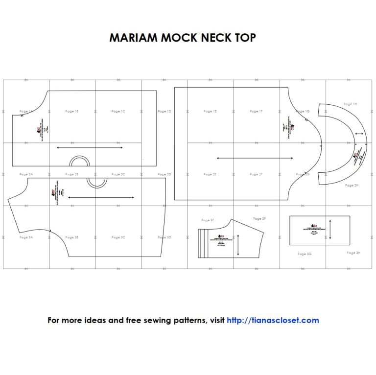 Mariam mock neck hi low top – Free PDF sewing pattern – Tiana's Closet