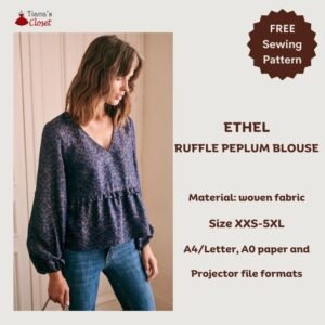 Alexa ruffle trim blouse pdf sewing pattern – Tiana's Closet