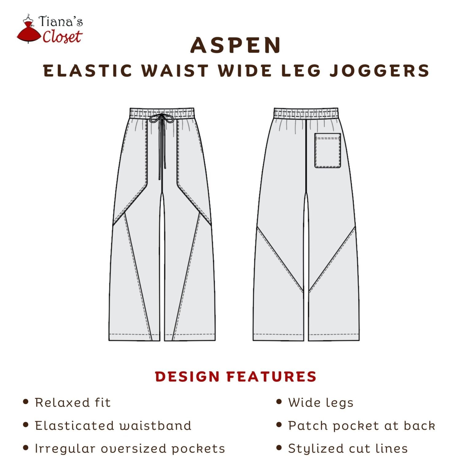 Aspen unisex wide leg joggers – Tiana's Closet